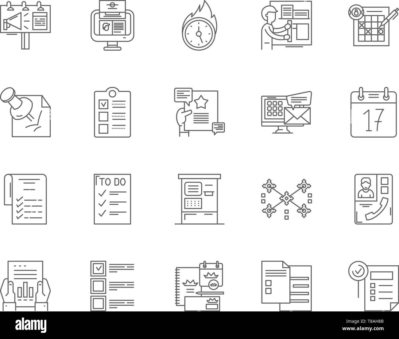 Event planner line icons, signs, vector set, outline illustration ...