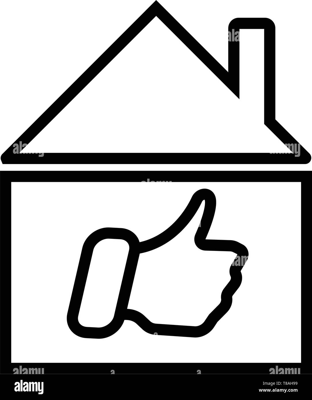 House with like sign icon. Flat sign symbol house and like sign symbol ...