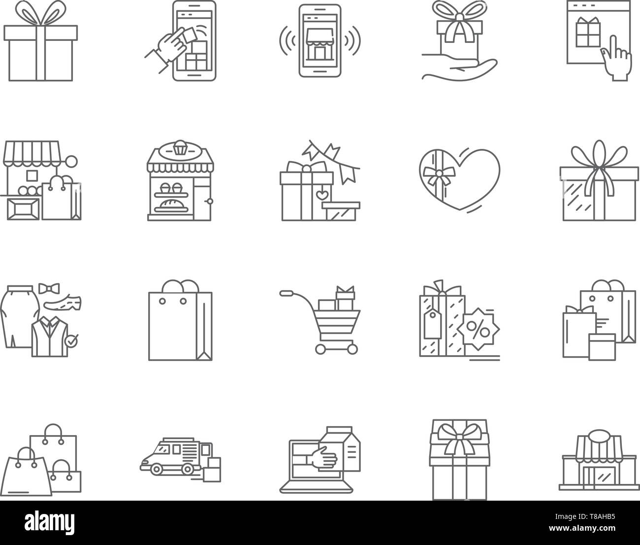 Exclusive line icons, signs, vector set, outline illustration concept ...