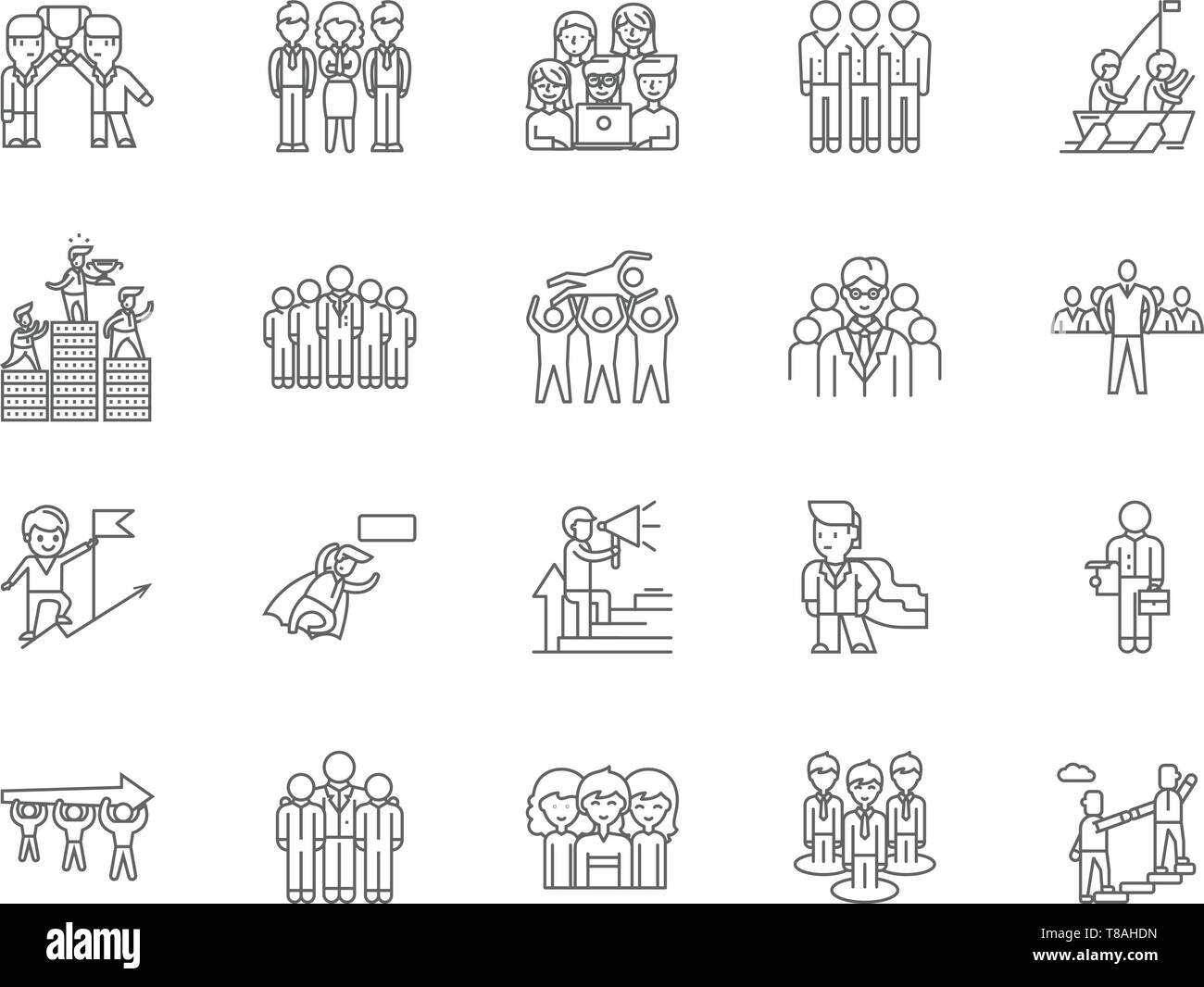 Executors line icons, signs, vector set, outline illustration concept ... Executors line icons, signs, vector set, outline illustration concept ...