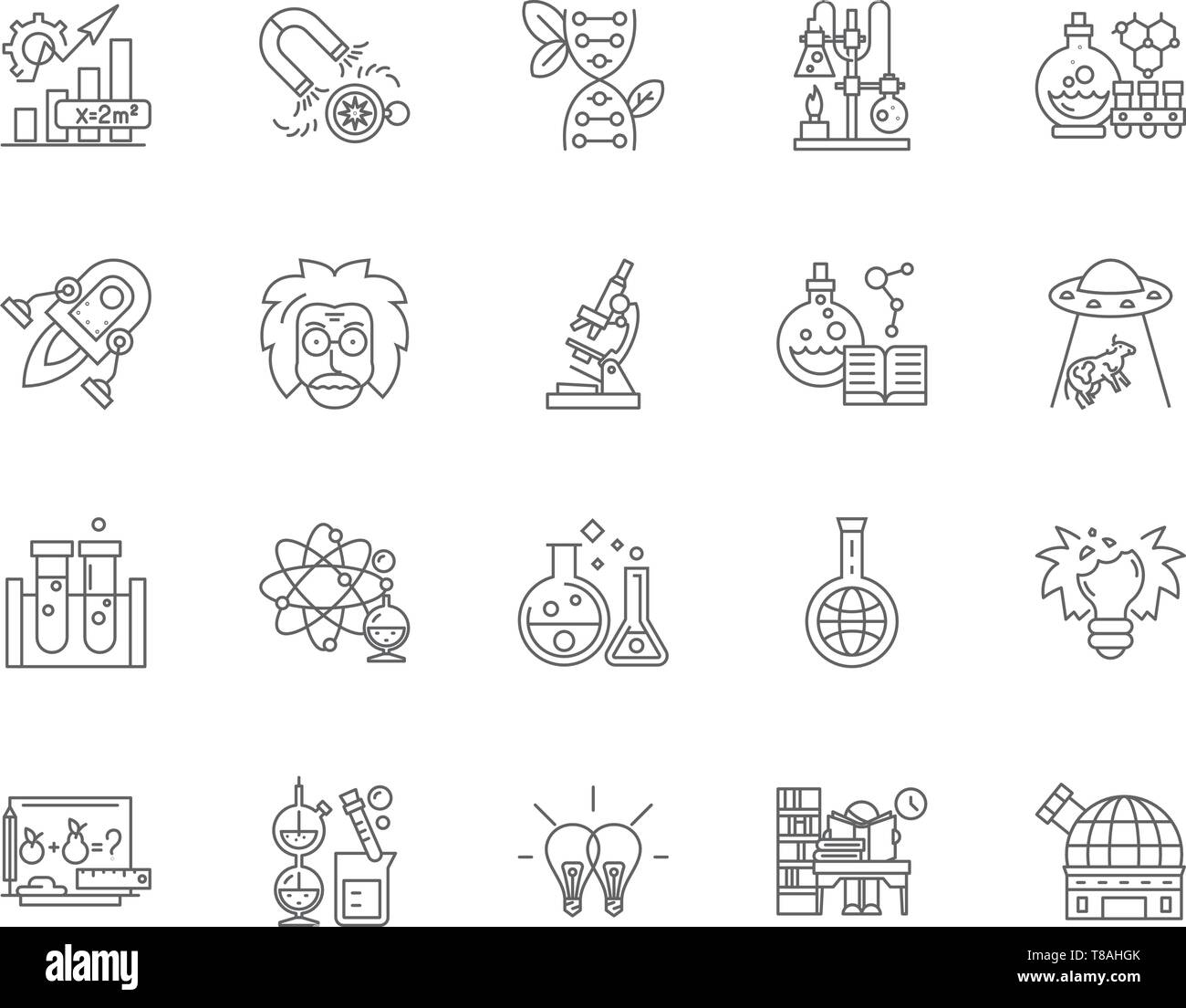 Experiment line icons, signs, vector set, outline illustration concept ...