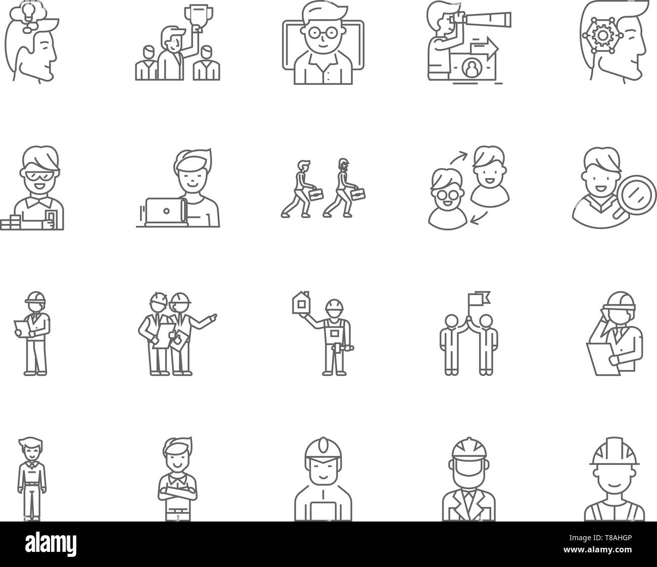 Expert line icons, signs, vector set, outline illustration concept ...