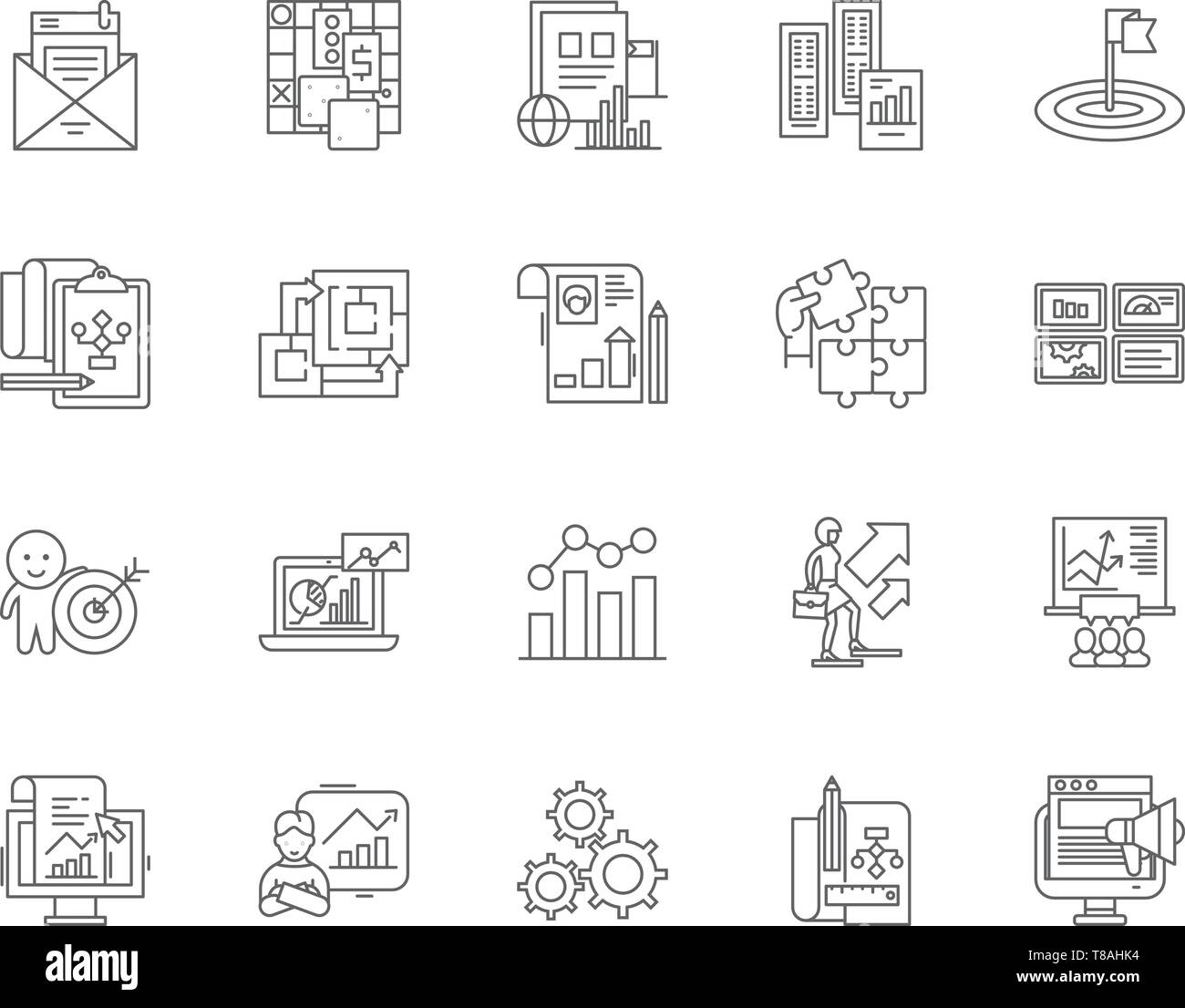 Extention drawing line icons, signs, vector set, outline illustration ...