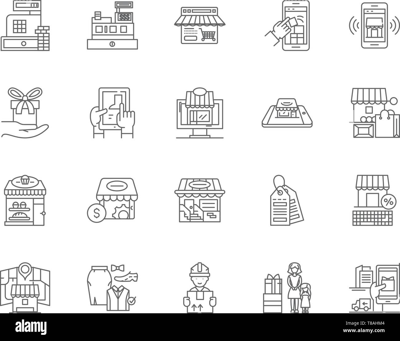Fabric shop line icons, signs, vector set, outline illustration concept ...