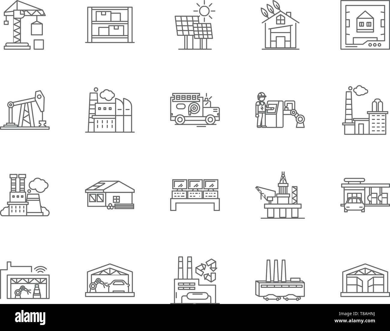 Facility line icons, signs, vector set, outline illustration concept ...