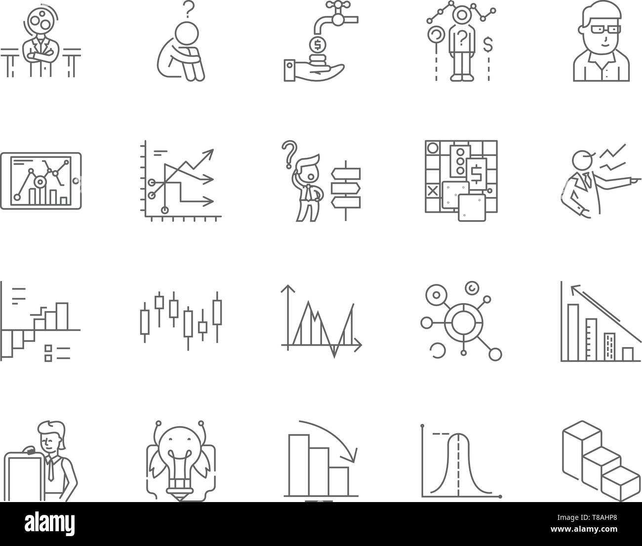 Failure analysis line icons, signs, vector set, outline illustration ...