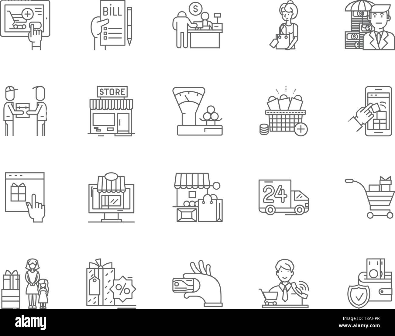 Fair trade line icons, signs, vector set, outline illustration concept ...