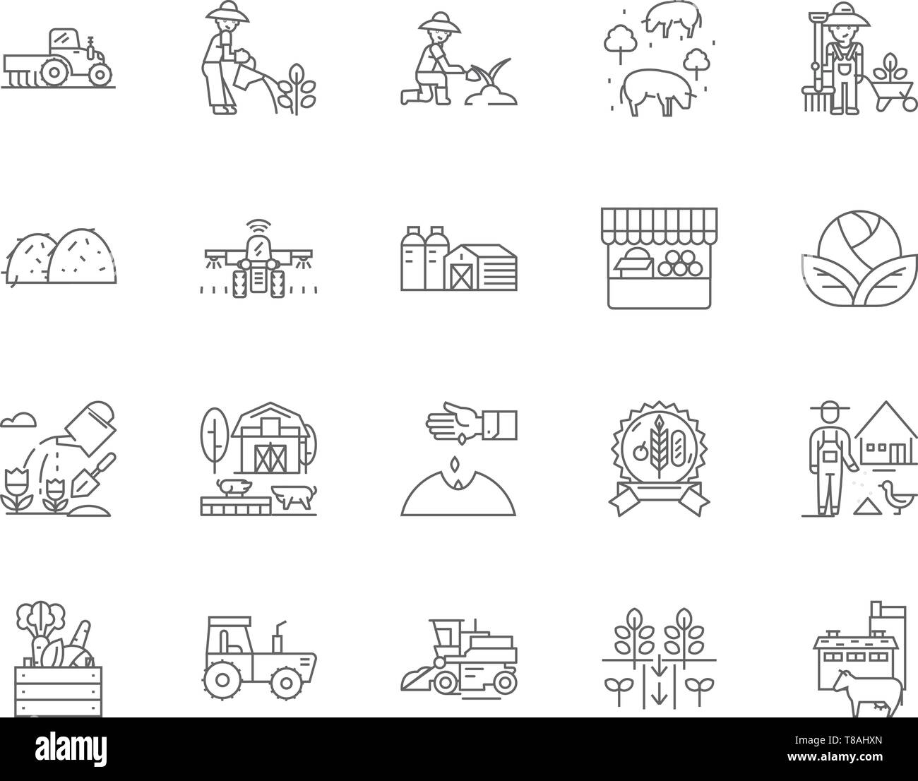 Farm line icons, signs, vector set, outline illustration concept Stock ...