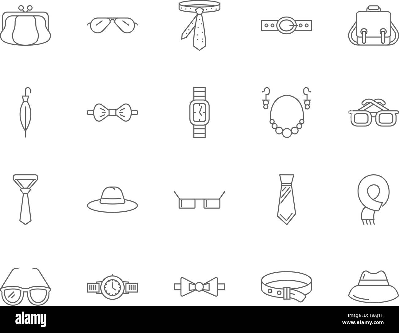 Fashion accesories line icons, signs, vector set, outline illustration ...