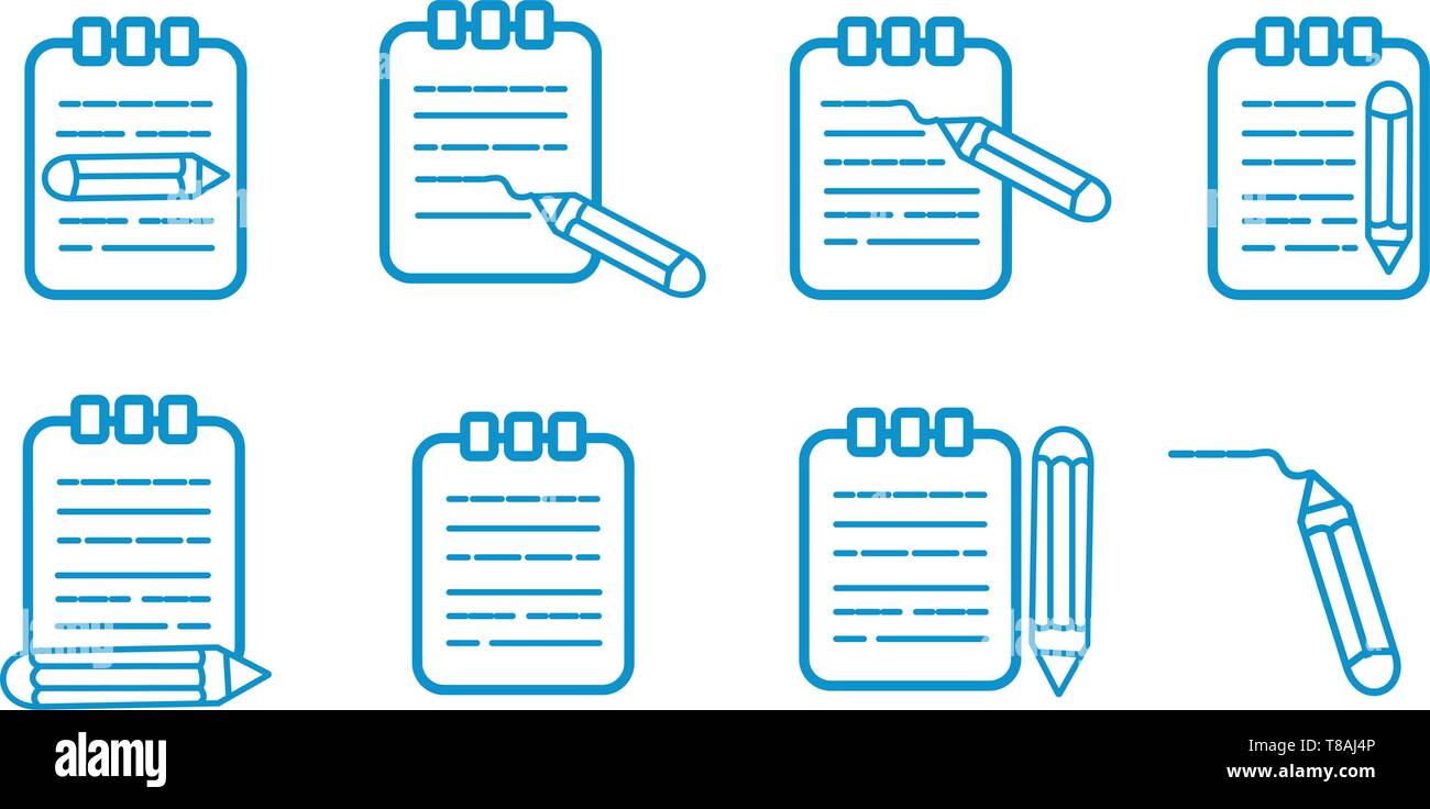 Note Icons- Set of Write a Note Icons Stock Vector Image & Art - Alamy