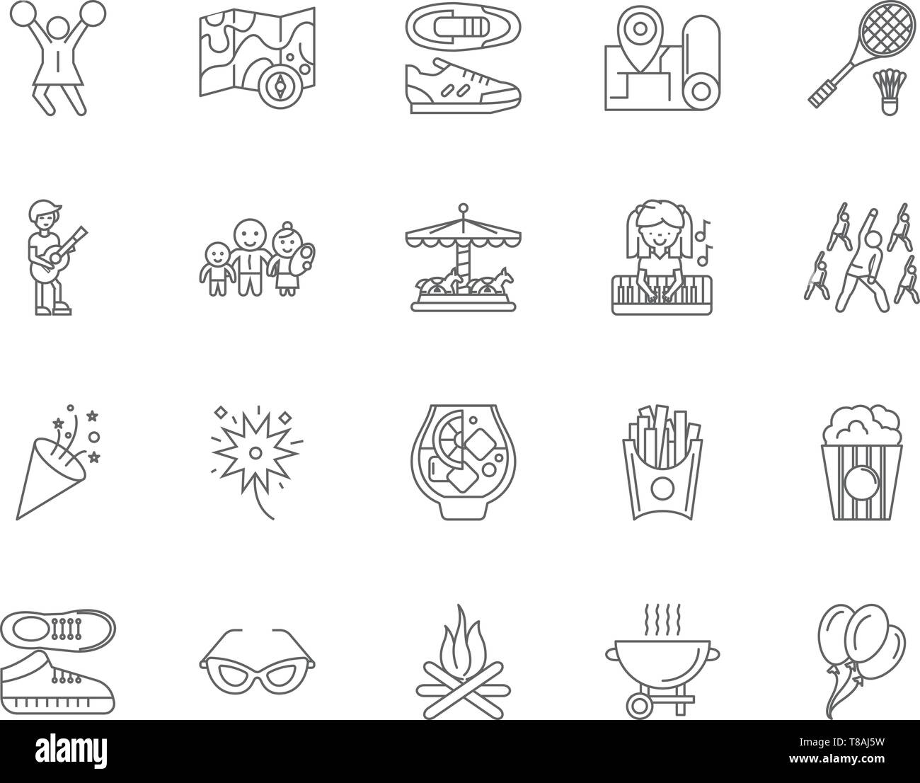 Festival line icons, signs, vector set, outline illustration concept ...