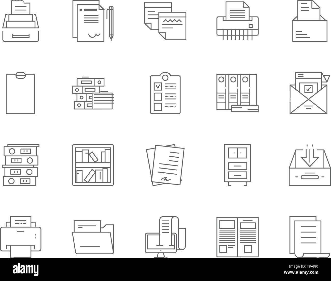 Files line icons, signs, vector set, outline illustration concept Stock ...