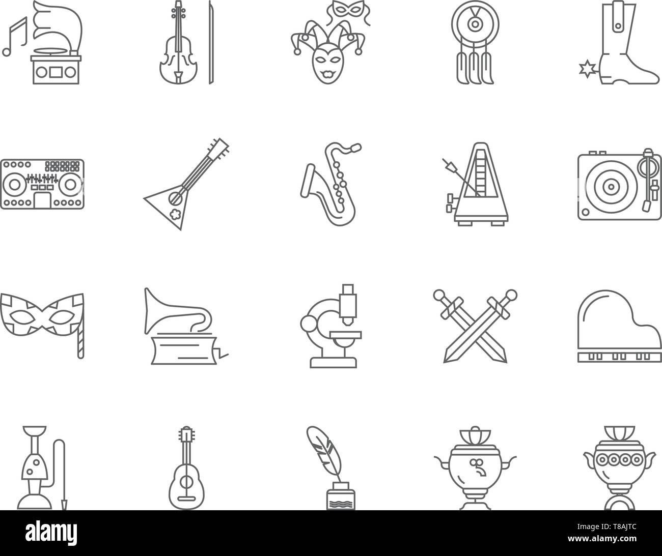 Flea market line icons, signs, vector set, outline illustration concept ...