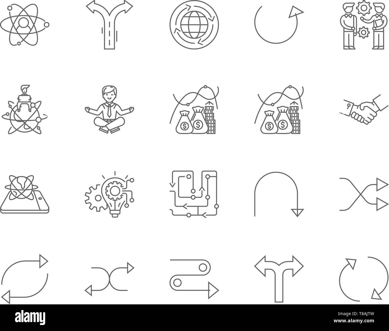 Flexibility line icons, signs, vector set, outline illustration concept ...