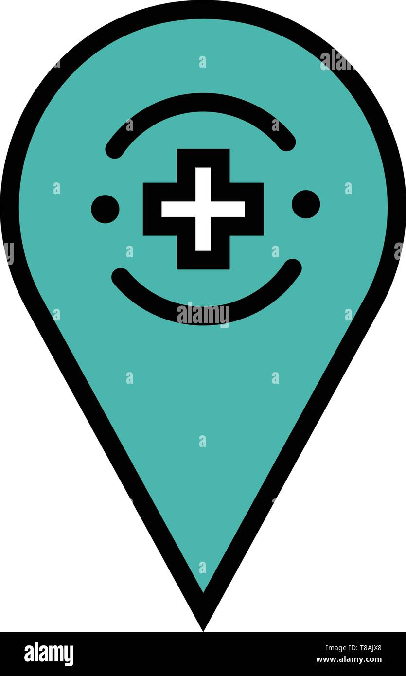 location icon- health care and medical location vector icon Stock ...