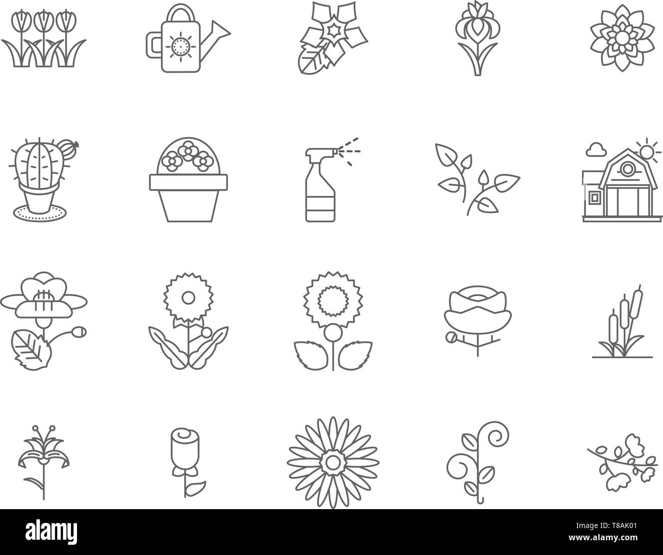Flower shop line icons, signs, vector set, outline illustration concept ...