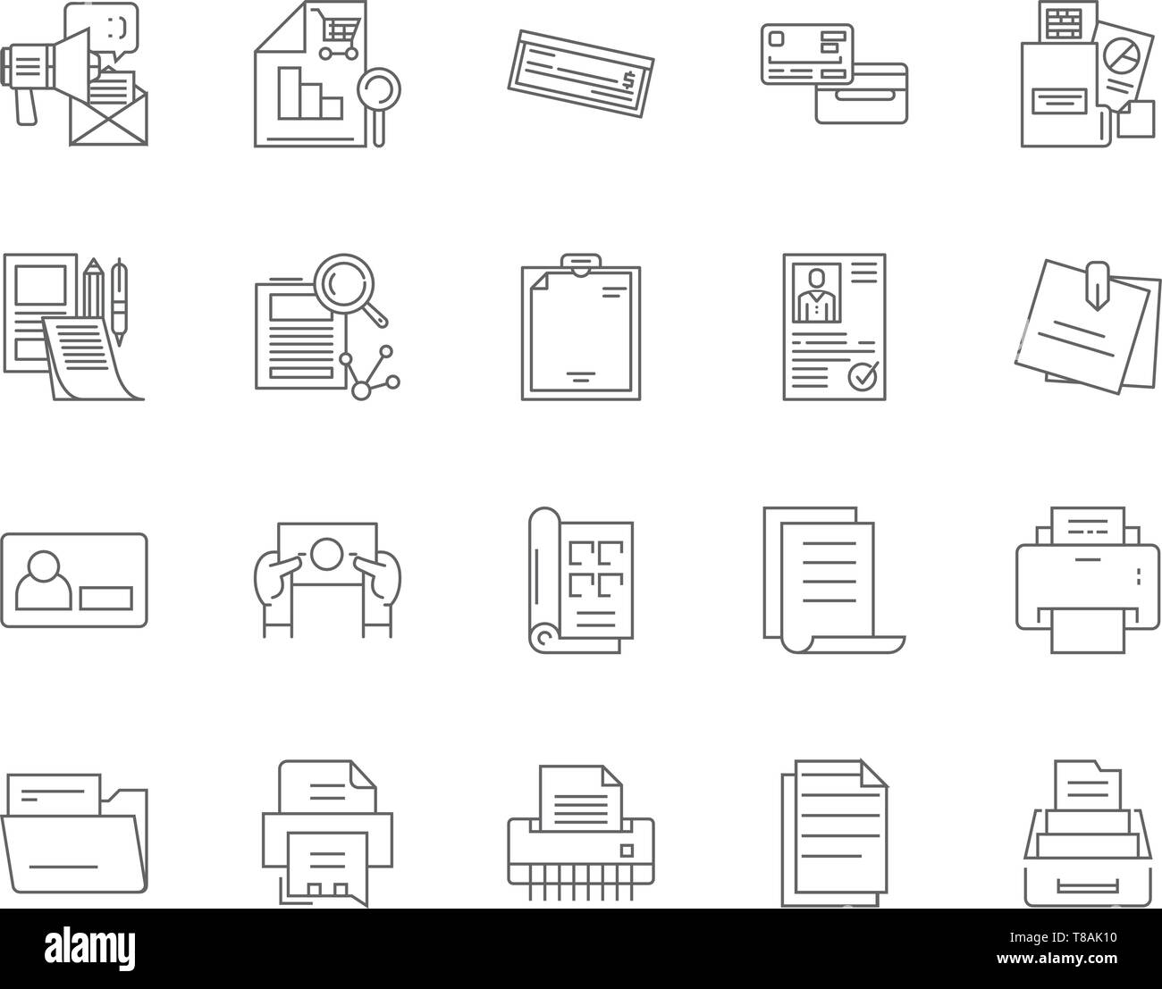 Flyer line icons, signs, vector set, outline illustration concept Stock ...