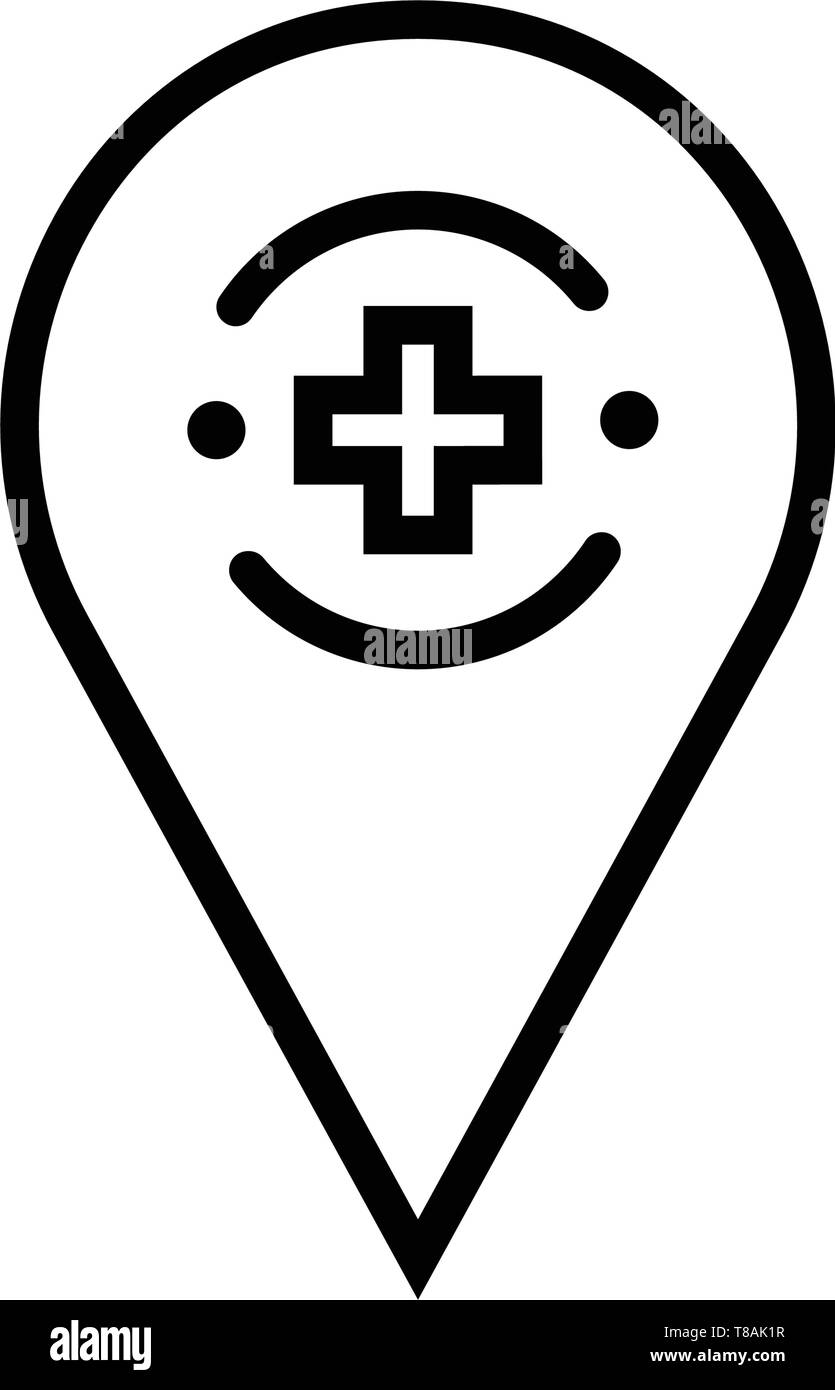 location icon- health care and medical location vector icon Stock ...