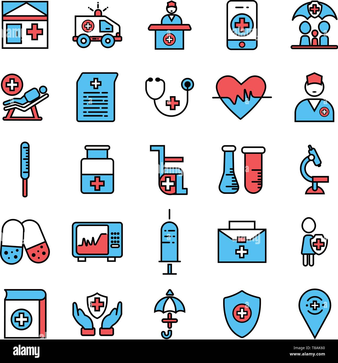 medical and health care icon set. vector sing symbol Stock Vector Image ...