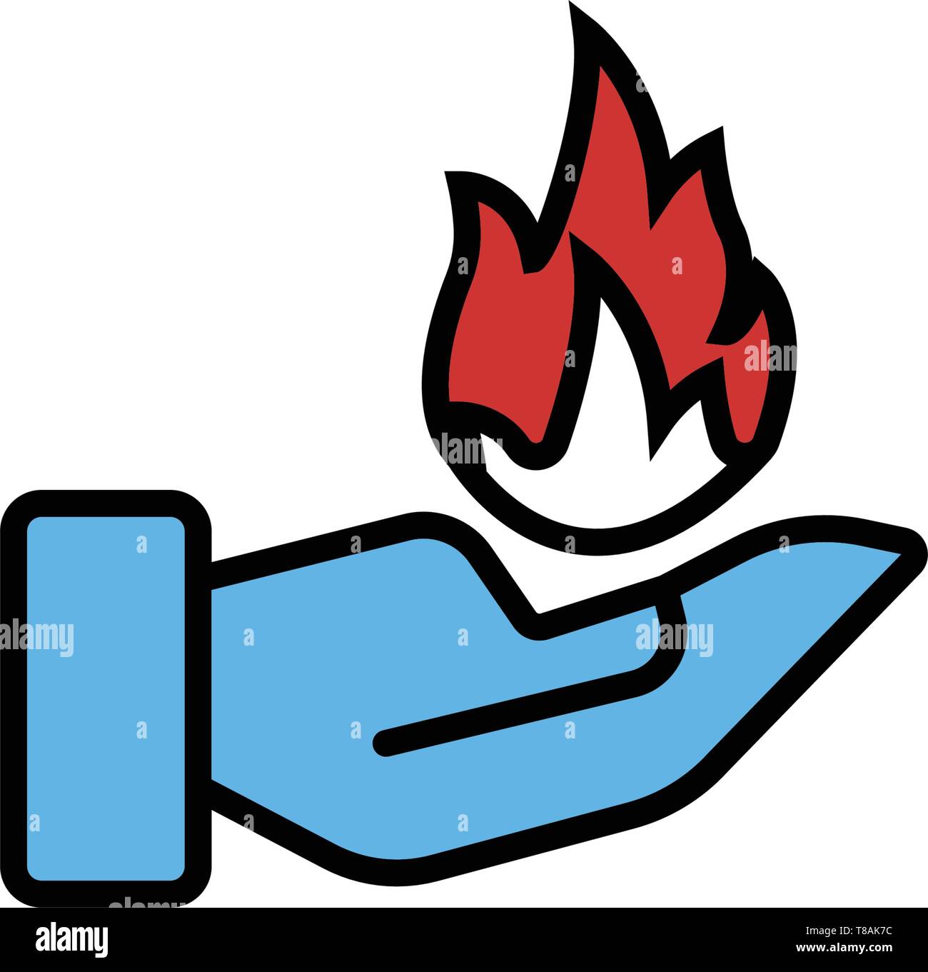 Fire hand icon. vector sign symbol Stock Vector Image & Art - Alamy
