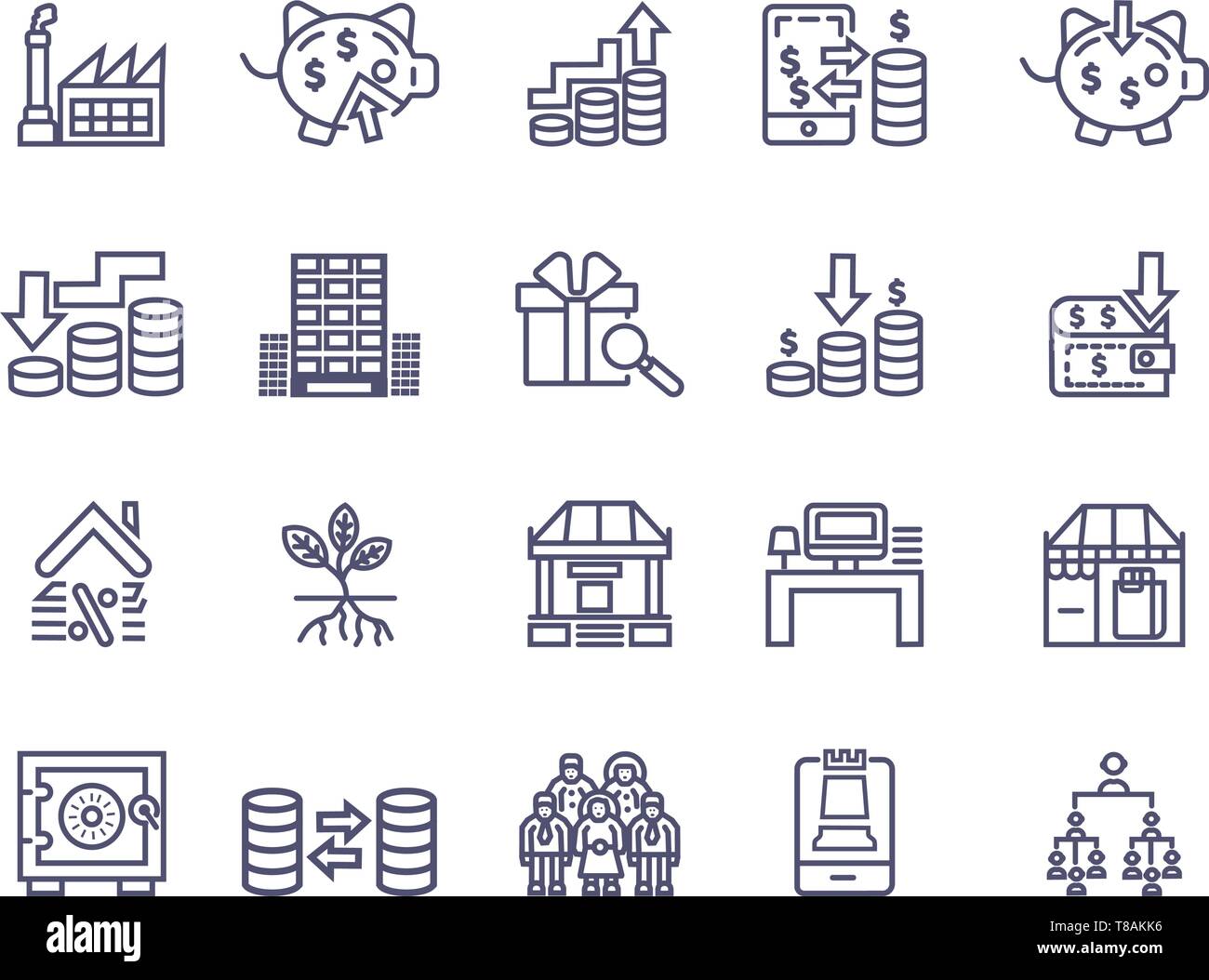 Simple Set of Money Related finance Vector Icons. Editable Stroke ...