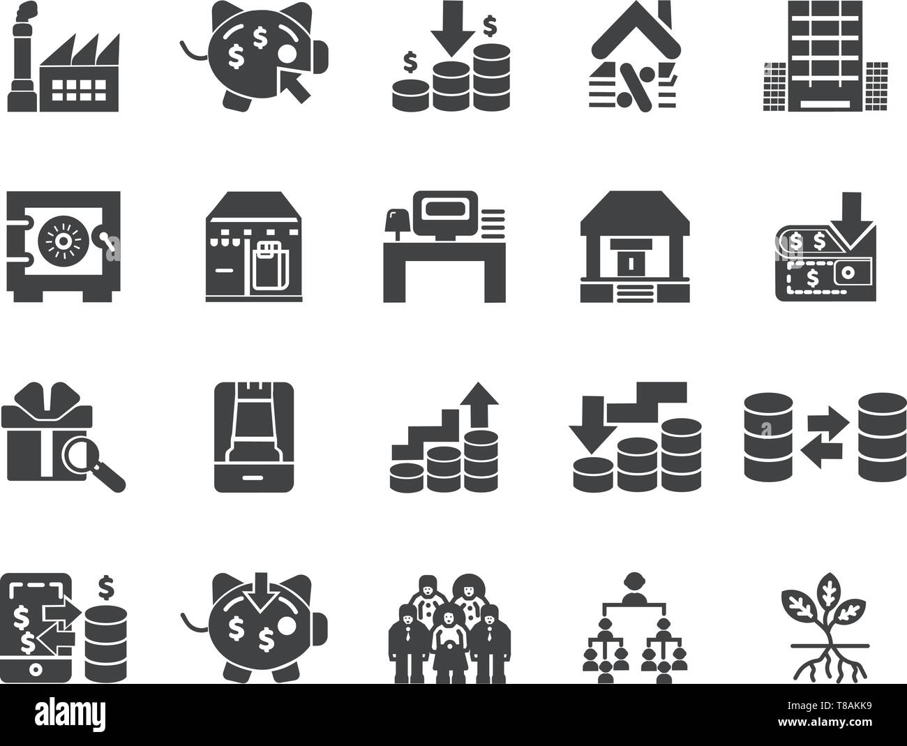 Simple Set of Money Related finance Vector Icons. Editable Stroke ...