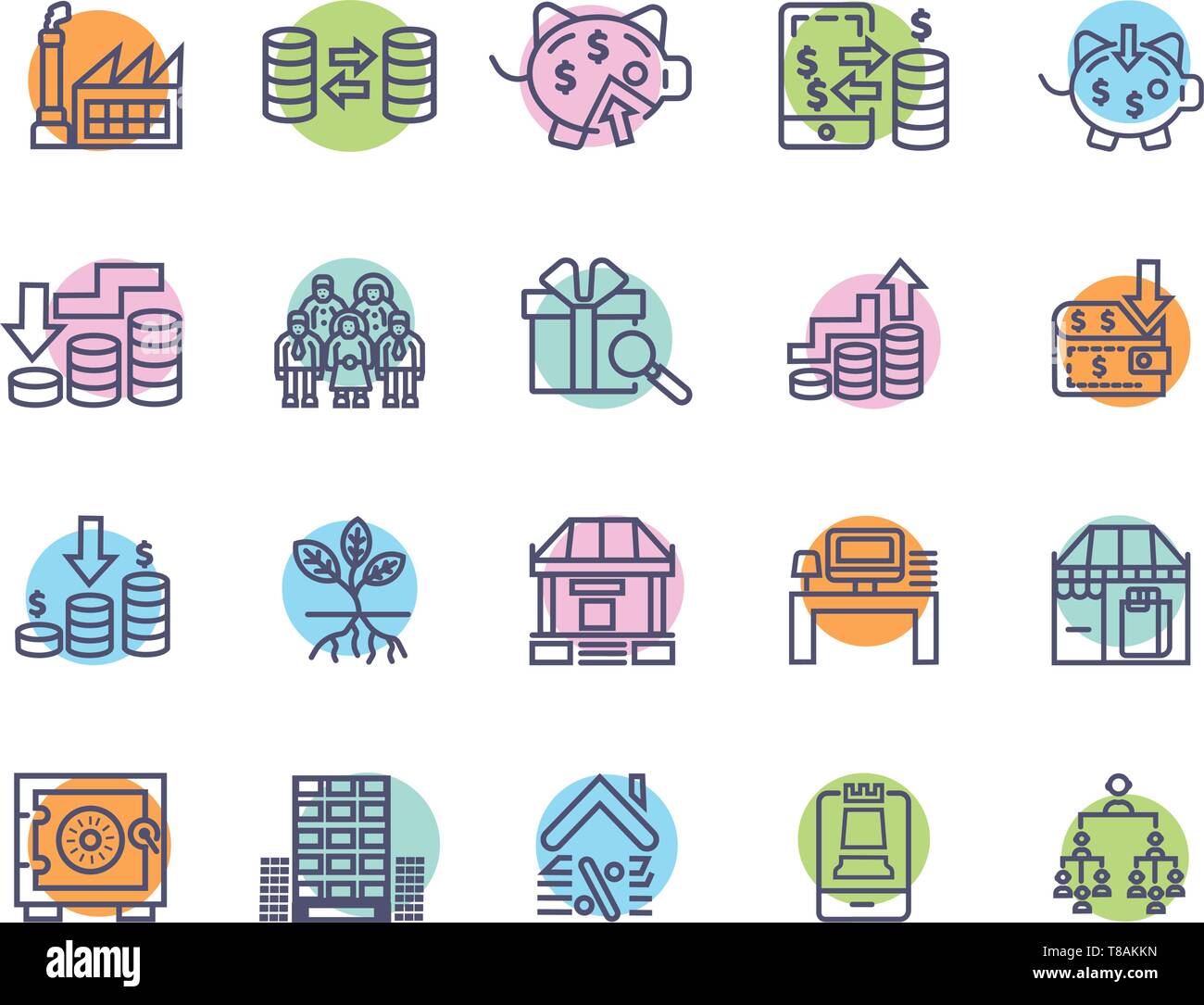 Simple Set of Money Related finance Vector Icons. Editable Stroke ...