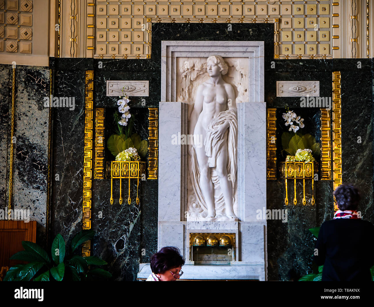 Stylish Art Deco cafe restaurant in the lovely city of Prague in the ...