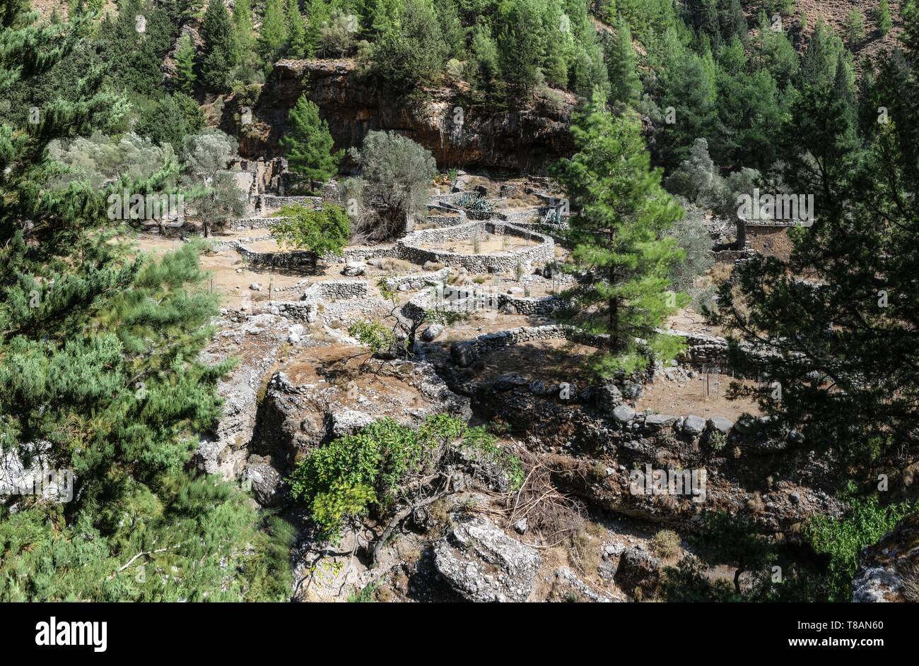 Ruins of village in the Samaria Gorge, Crete Stock Photo - Alamy