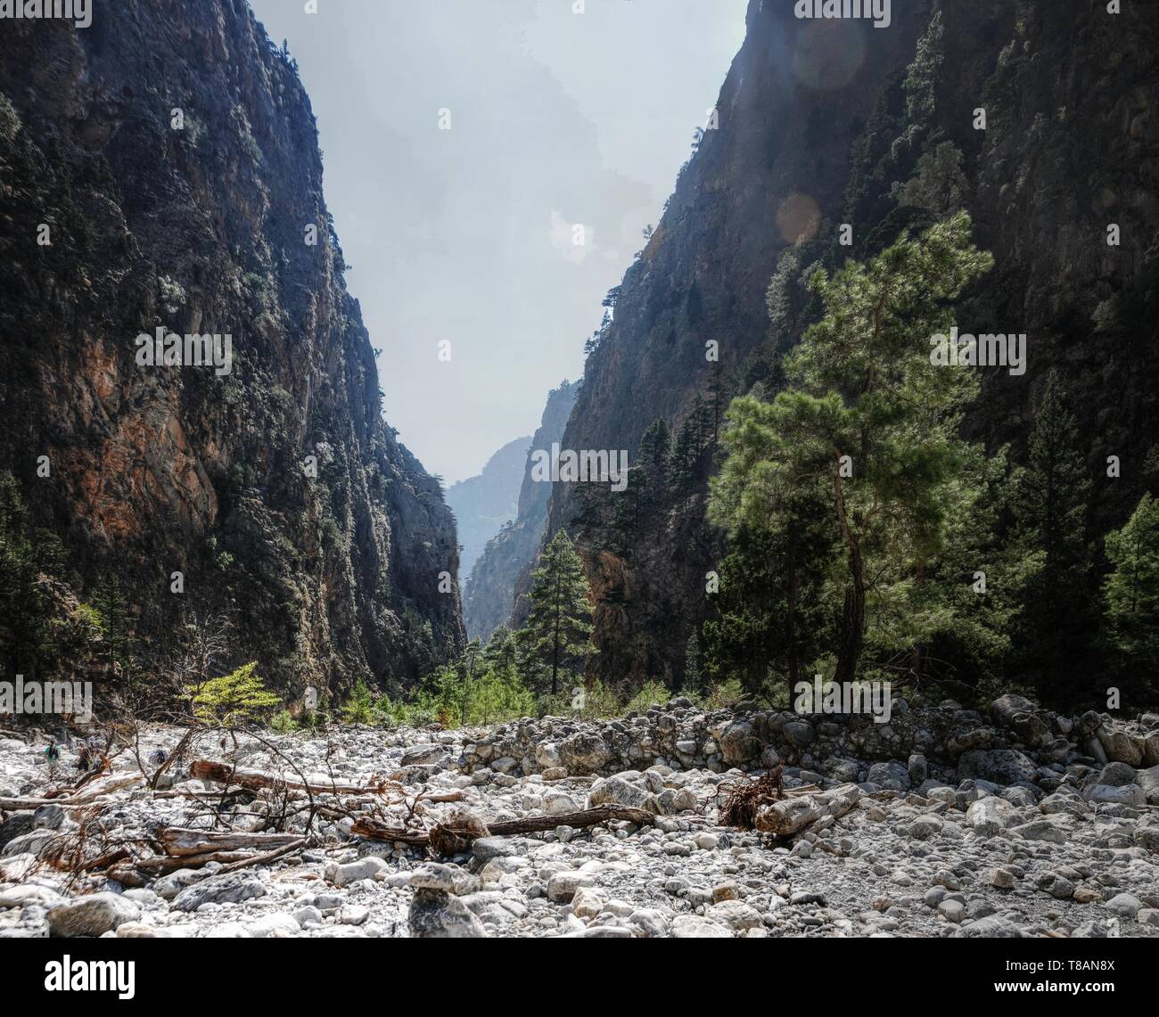 Approach to the "Iron Gates" in the Samaria Gorge, Crete Stock Photo ...