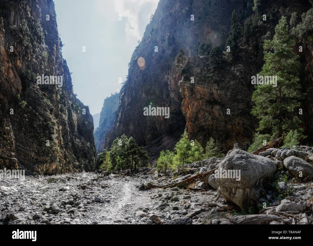 Approach to the "Iron Gates" in the Samaria Gorge, Crete Stock Photo ...