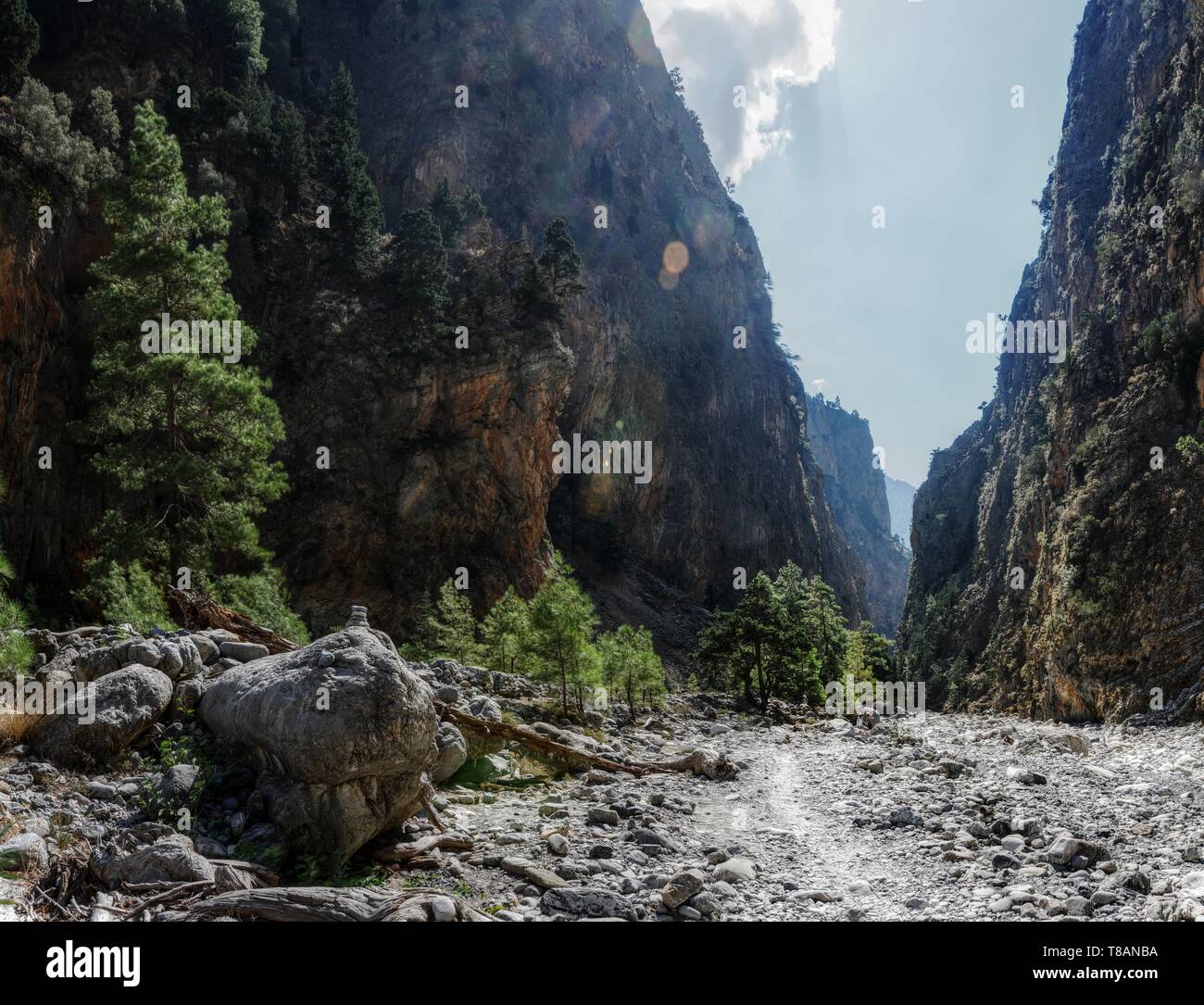 Approach to the "Iron Gates" in the Samaria Gorge, Crete Stock Photo ...