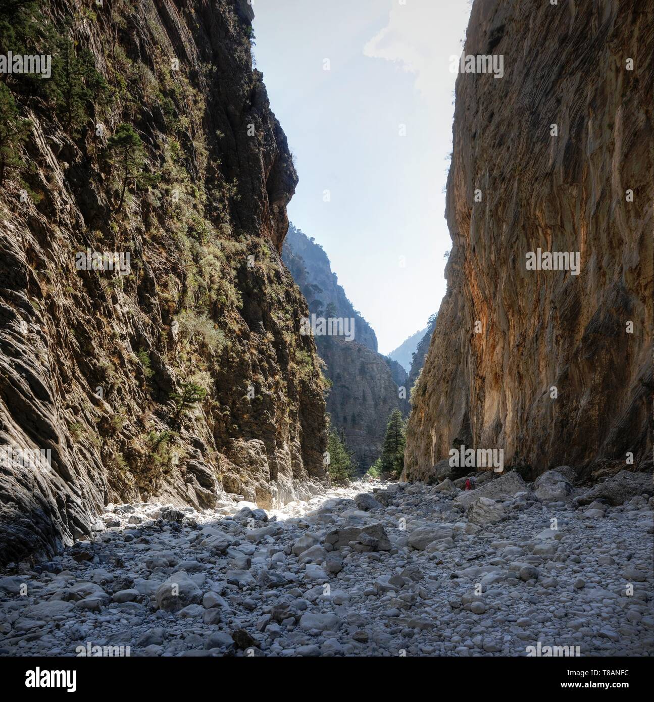 Approach to the "Iron Gates" in the Samaria Gorge, Crete Stock Photo ...