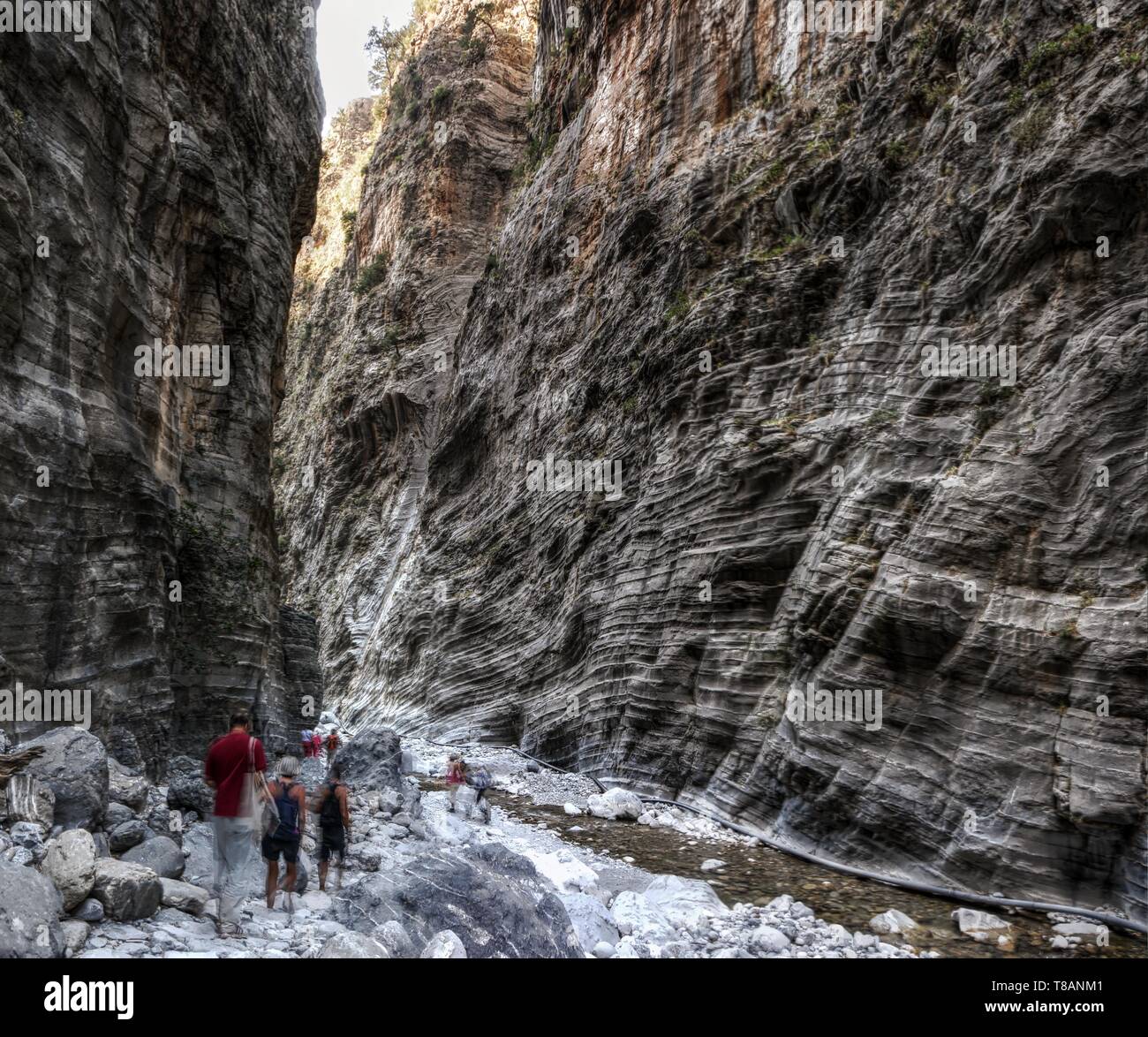 Approach to the "Iron Gates" in the Samaria Gorge, Crete Stock Photo ...