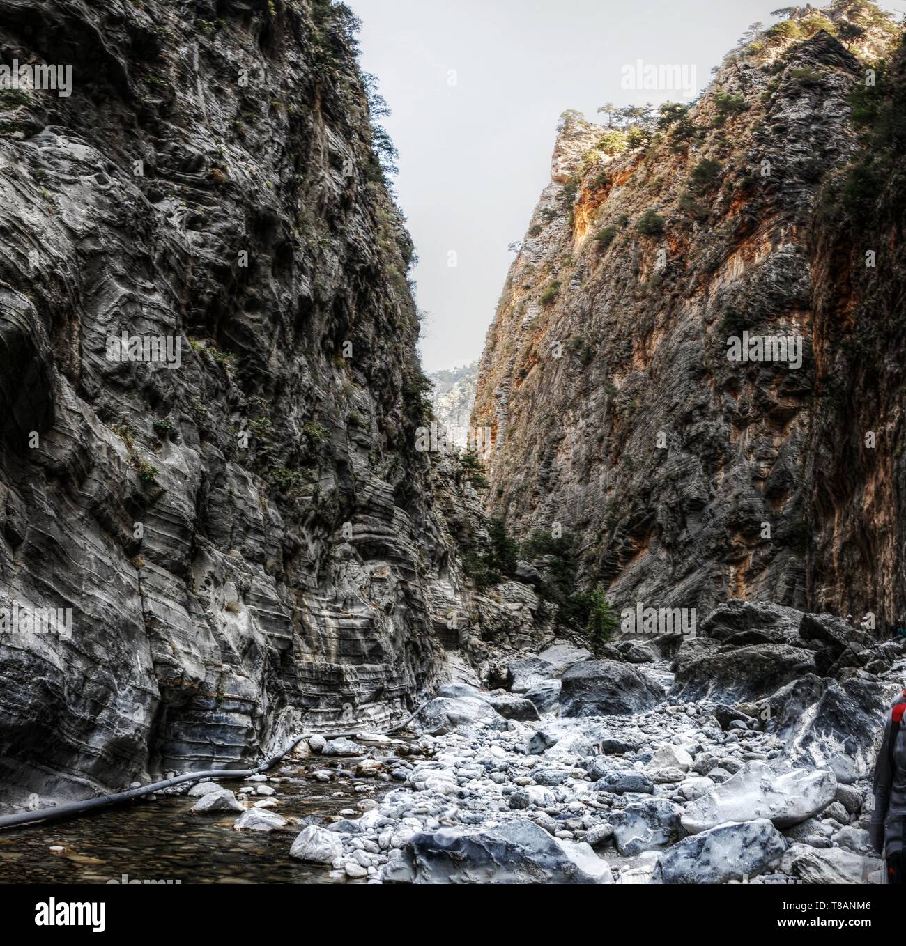 Approach to the "Iron Gates" in the Samaria Gorge, Crete Stock Photo ...