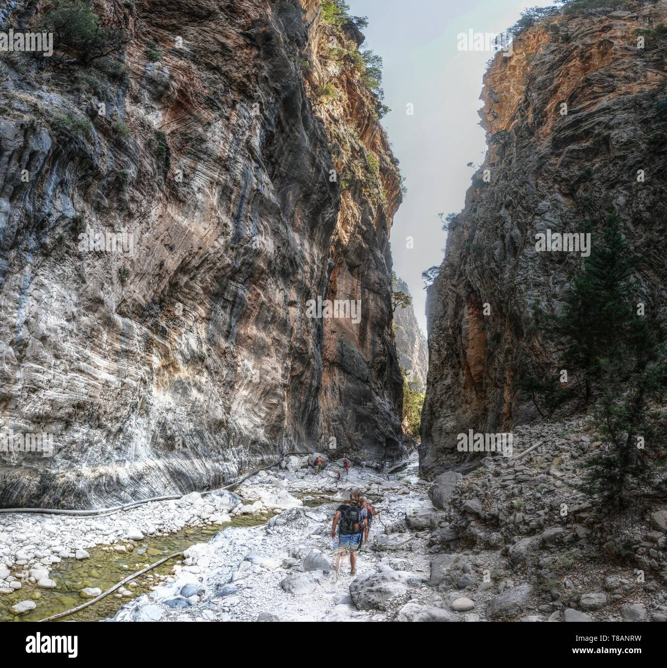 Approach to the "Iron Gates" in the Samaria Gorge, Crete Stock Photo ...