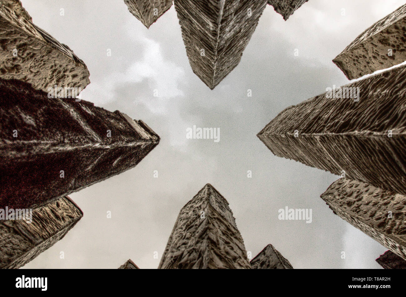 Sculpture of stone pillars on display in Bad Ragaz during the ...
