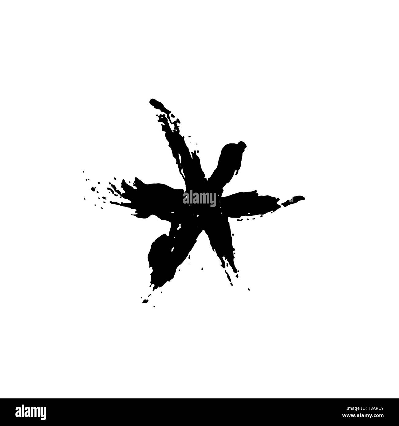 Ink vector brush stroke star. Vector illustration. Grunge texture Stock ...