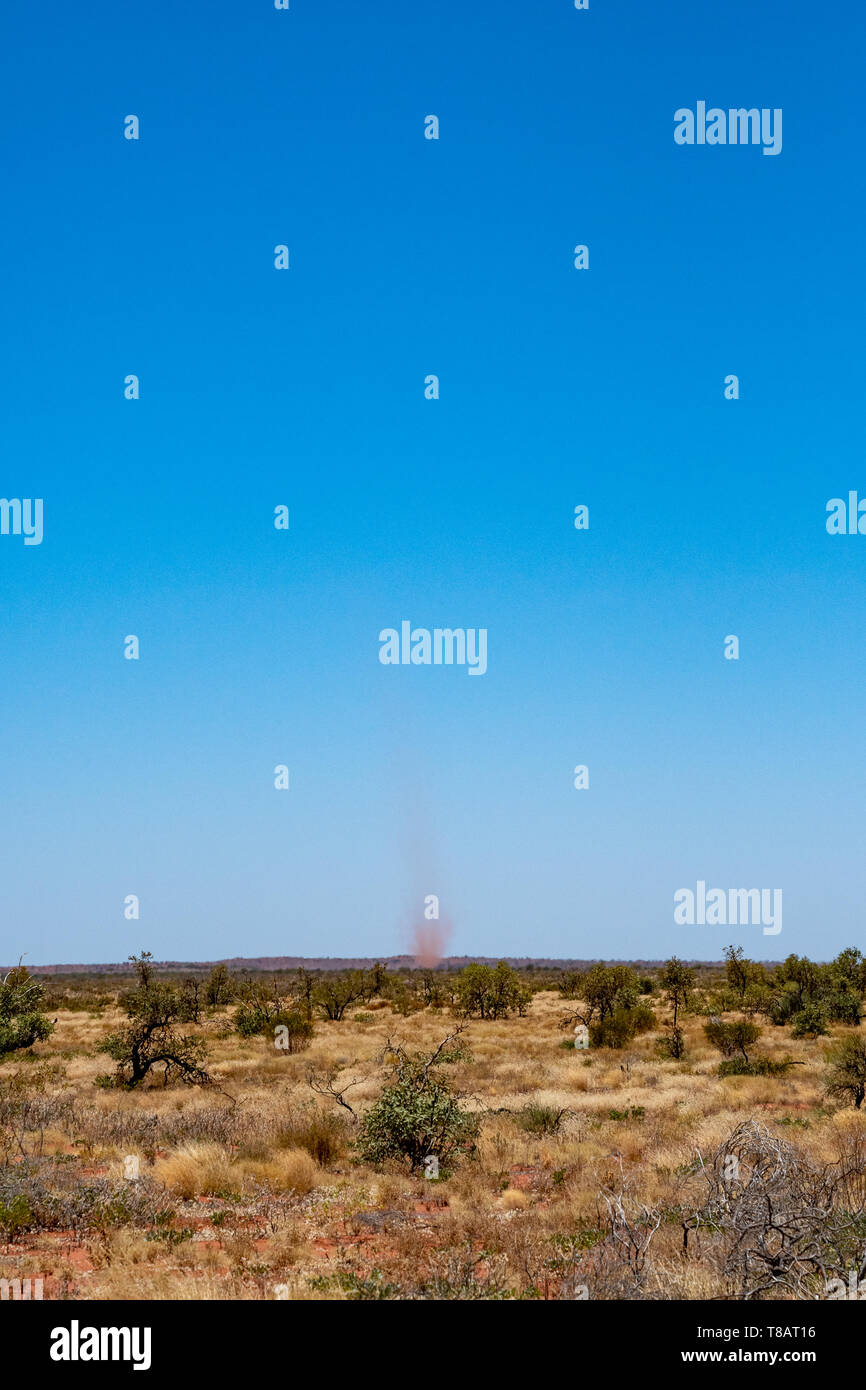 Landspout whirlwind sand tornado dust devil in Australian dessert Stock ...