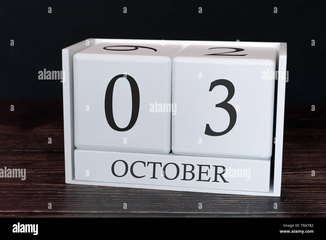Business calendar for October, 3rd day of the month. Planner organizer ...