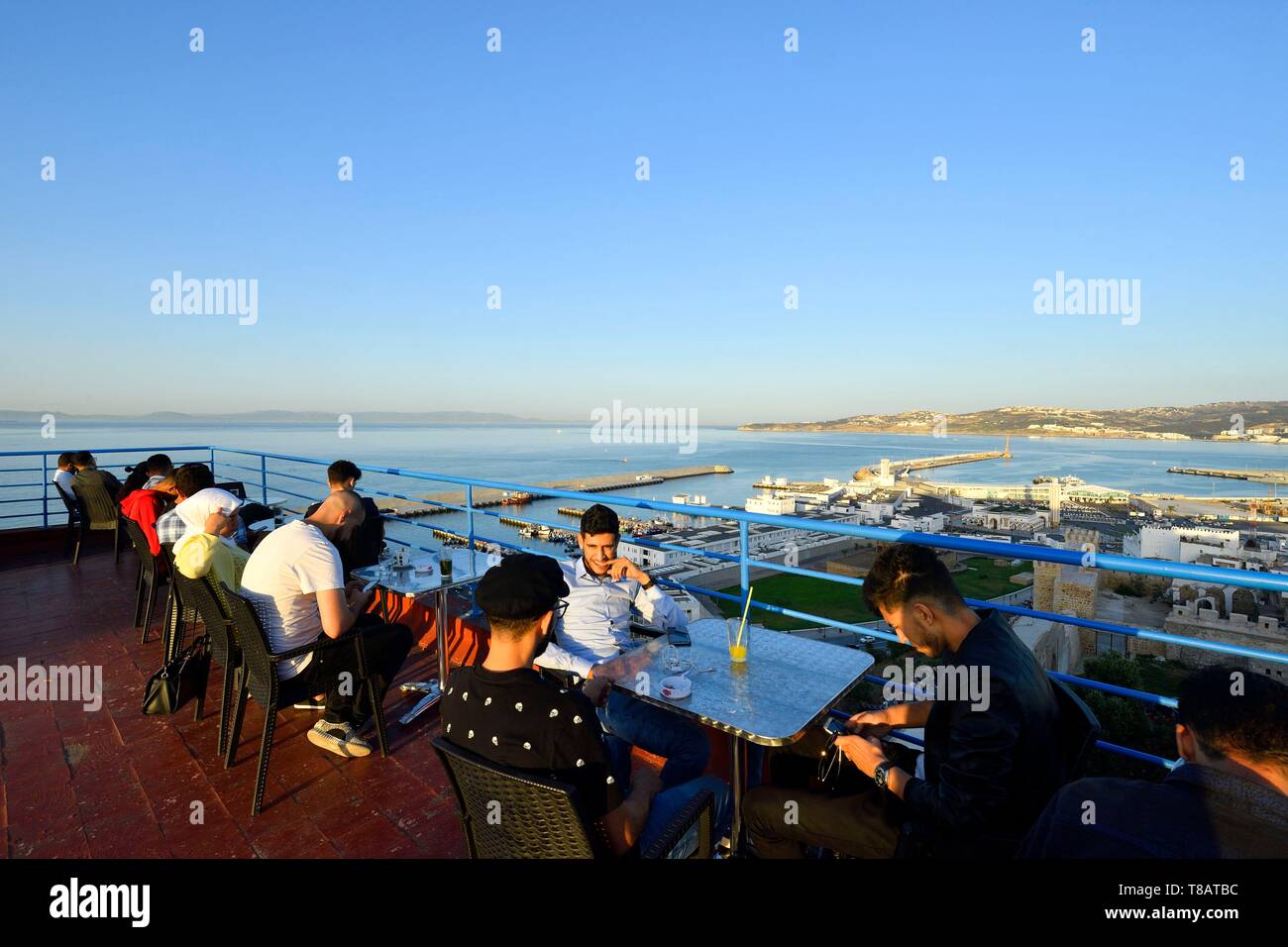 Morocco, Tangier Tetouan region, Tangier, Medina, old city, cafe ...