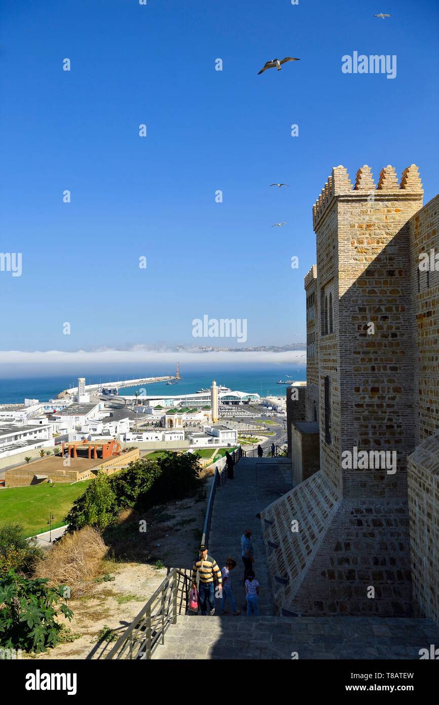 Morocco, Tangier Tetouan region, Tangier, Medina, old city and bay ...