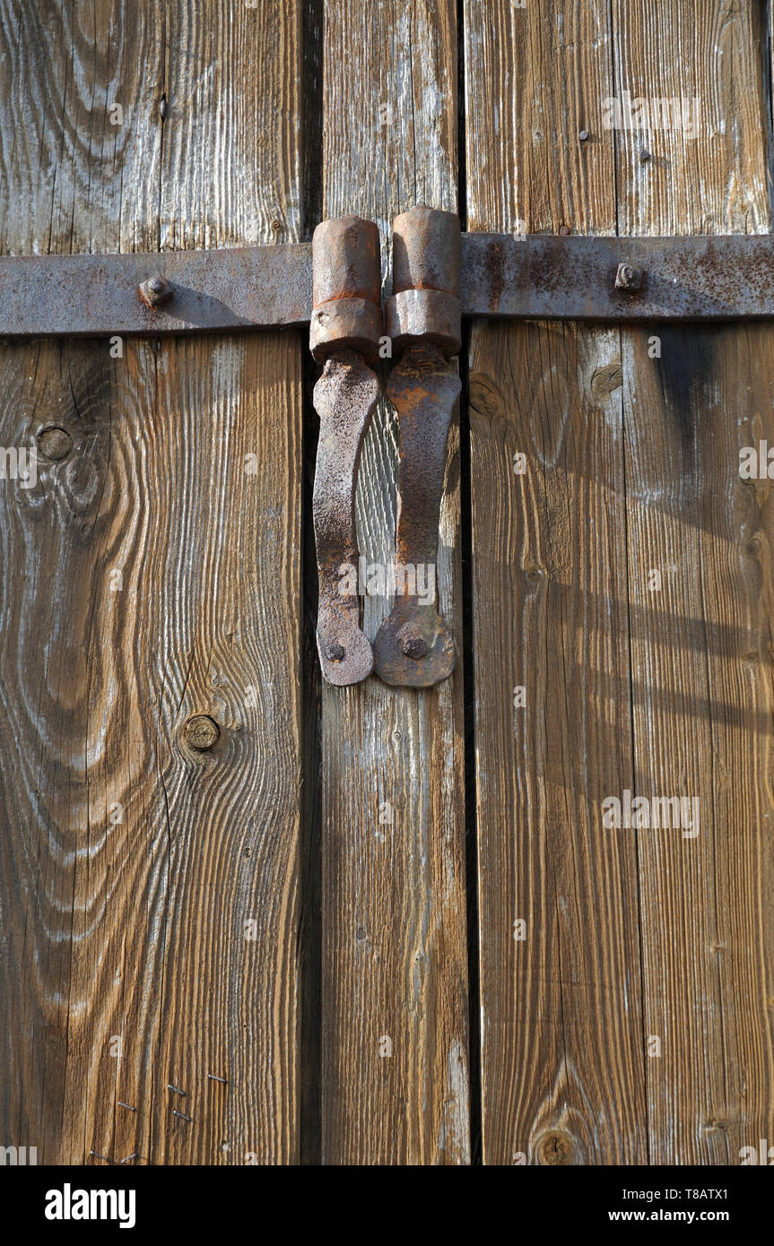 Wooden Gate With Old Metal Hinges High Resolution Stock Photography and ...