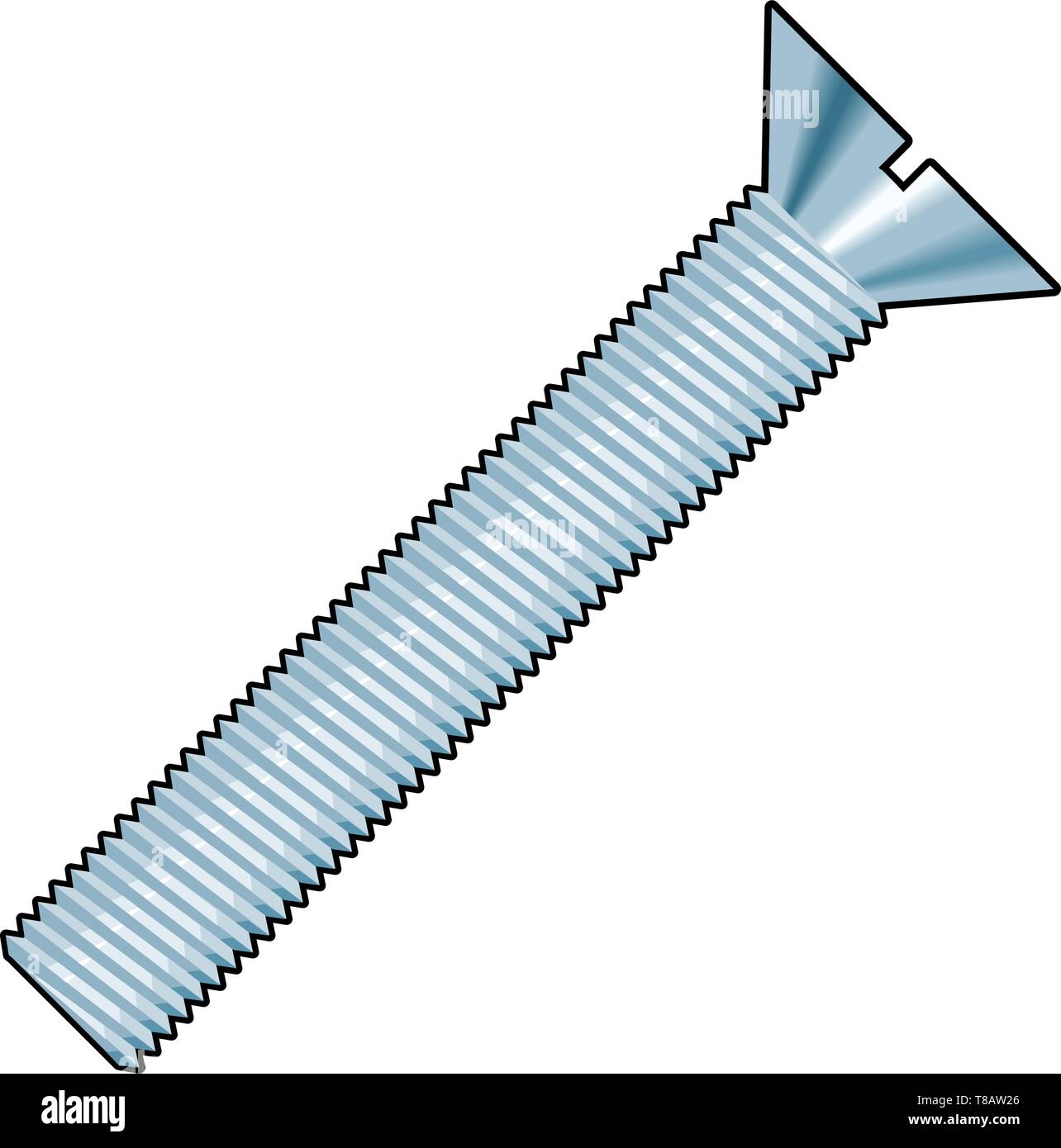 Flat Head Machine Screw Vector Illustration Stock Vector Image & Art ...