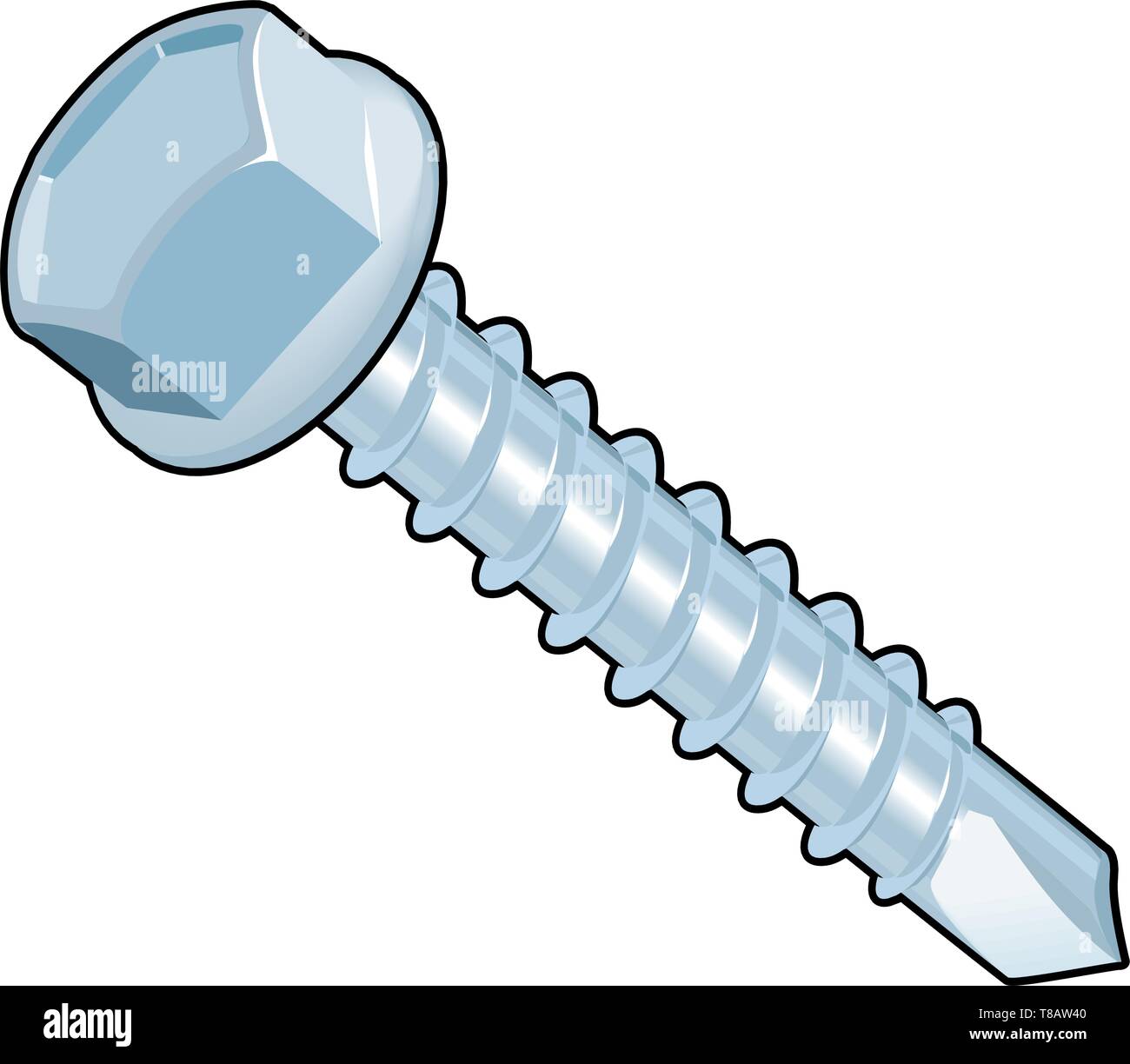 Hex Head Self Tapping Screw Vector Illustration Stock Vector Image ...