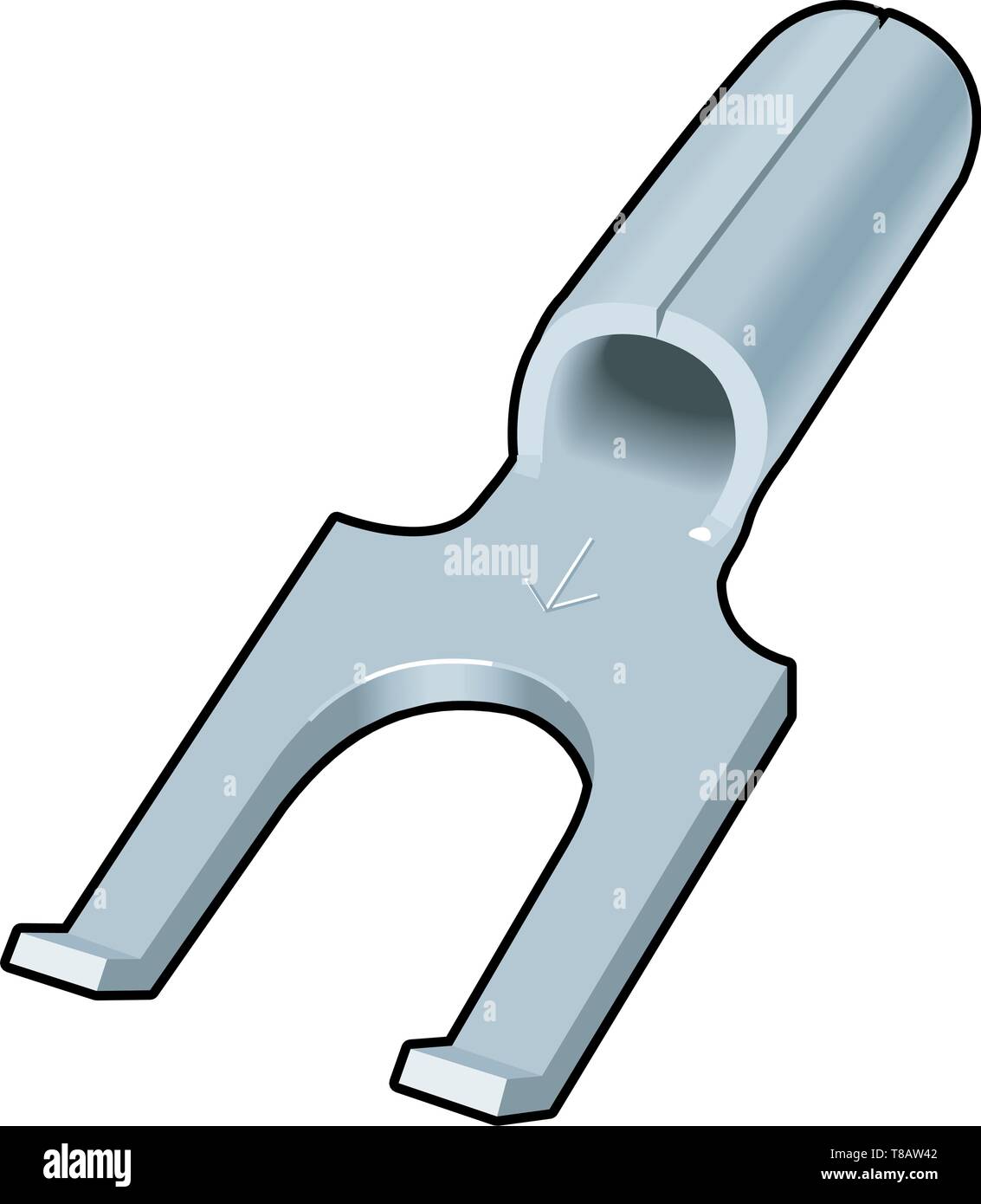 Bare Flanged Spade Terminal Vector Illustration Stock Vector Image ...