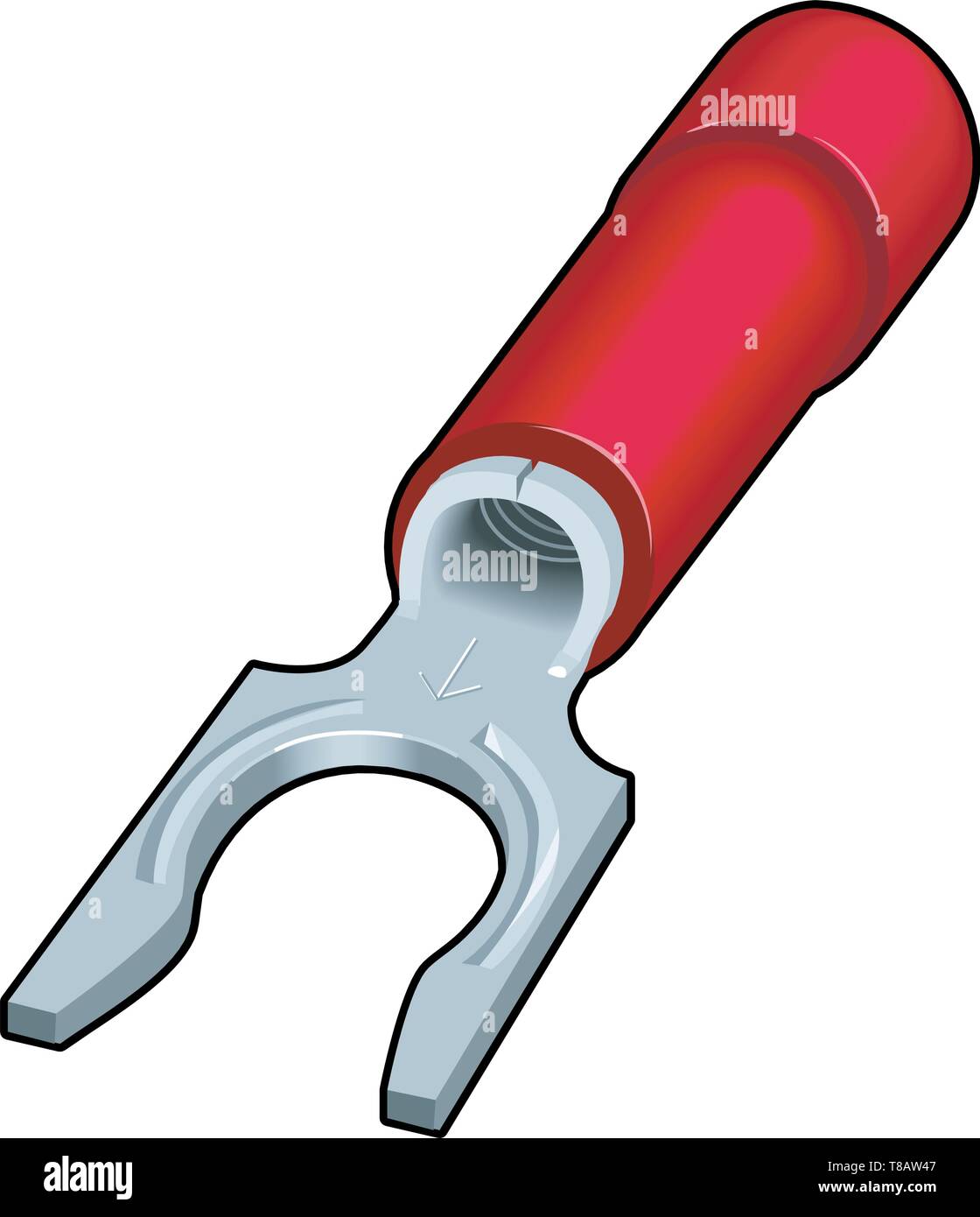 Insulated Snap Spade Terminal Vector Illustration Stock Vector Image ...