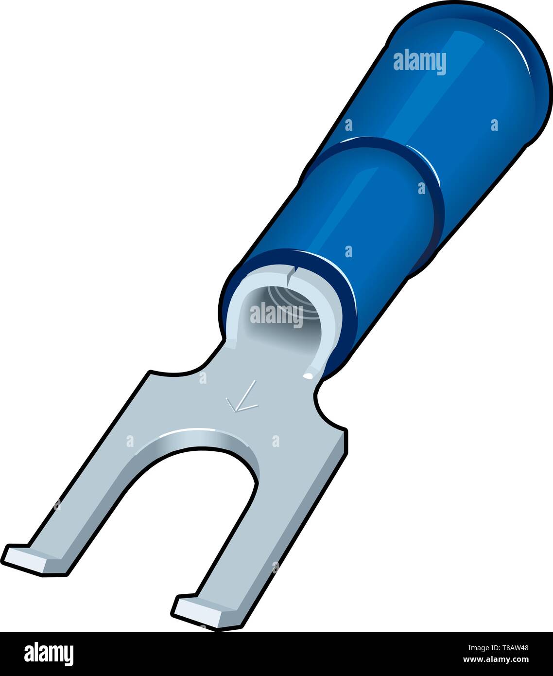 Insulated Flanged Spade Terminal Vector Illustration Stock Vector Image ...