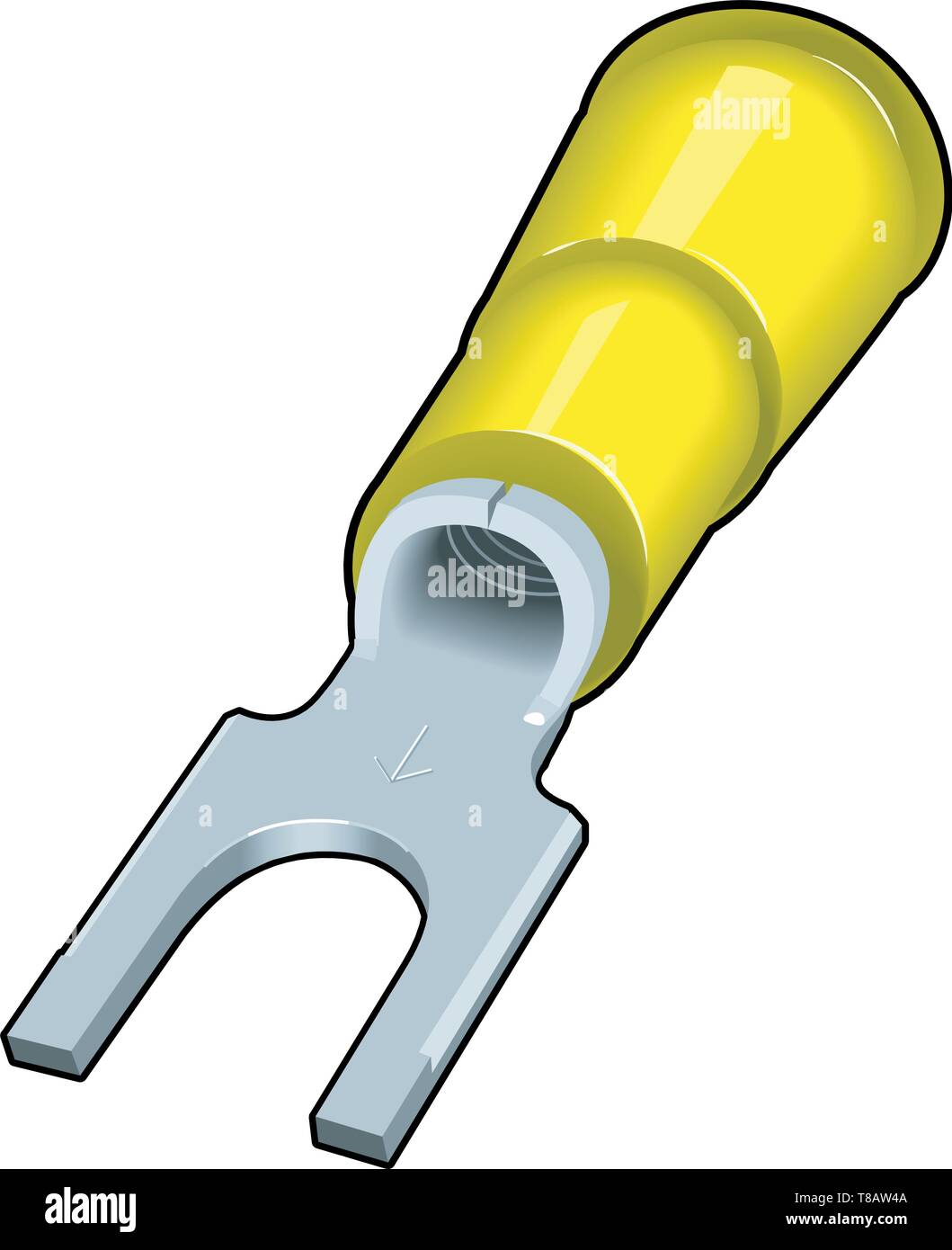 Insulated Spade Narrow Terminal Vector Illustration Stock Vector Image ...