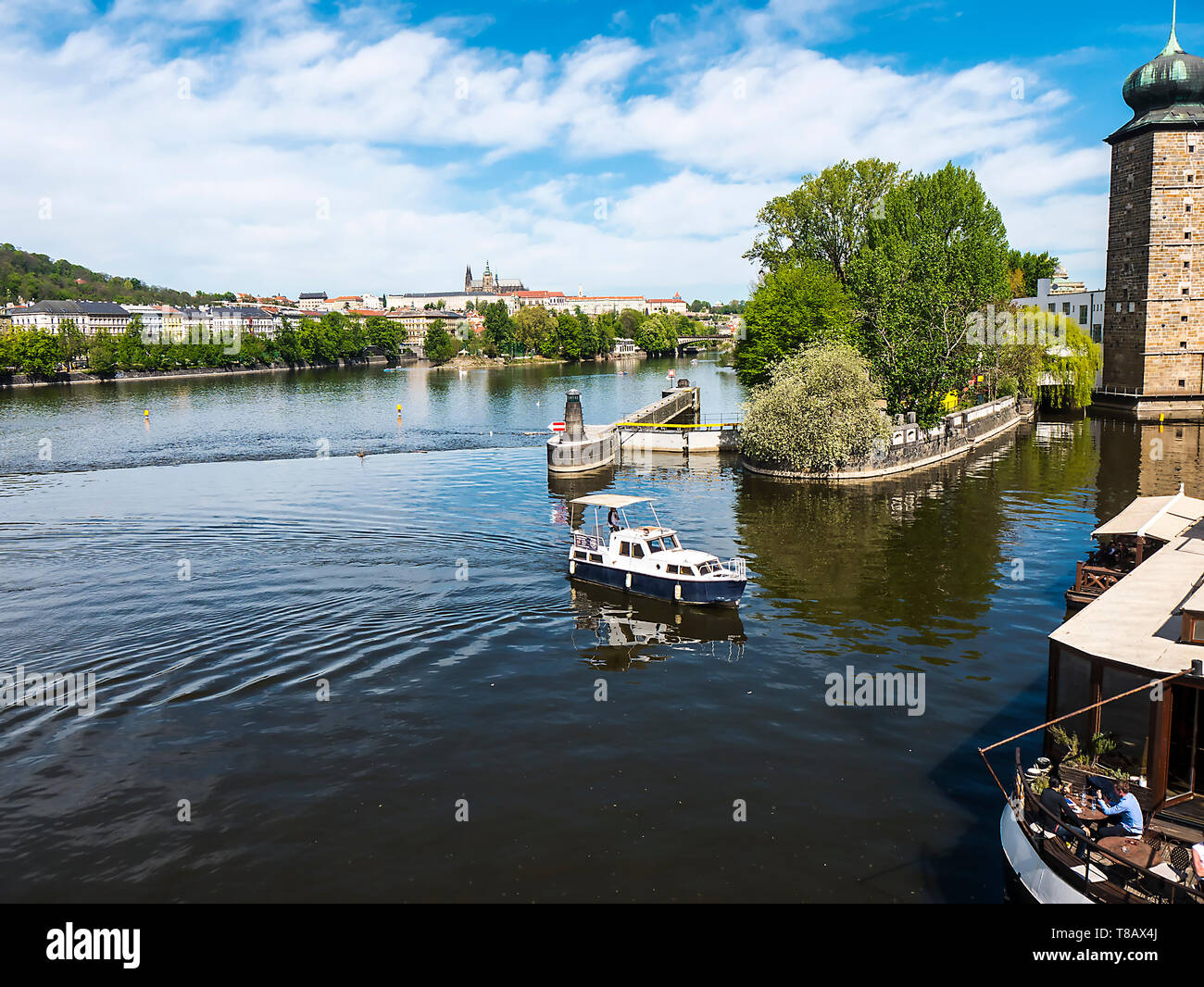 The River Vltava as it flows through the city of Prague in the Czech ...